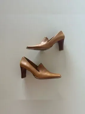 Diba | Shoes | Vintage Y2k Diba Tan Square Stitch Toe Leather Pumps 75 ...
